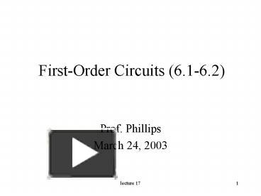 PPT – FirstOrder Circuits 6.16.2 PowerPoint presentation | free to ...