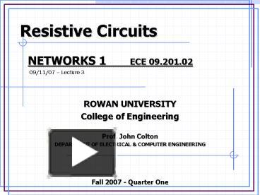 Resistive Circuits presentation | free to download