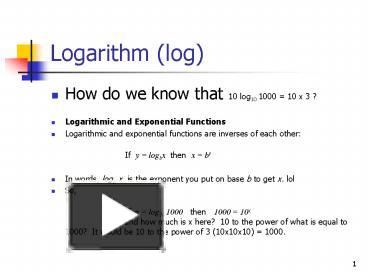 Logarithm (log) presentation | free to view