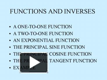 PPT – FUNCTIONS AND INVERSES PowerPoint presentation | free to view ...