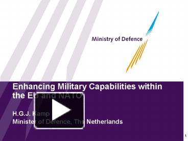 Enhancing Military Capabilities within the EU and NATO presentation ...