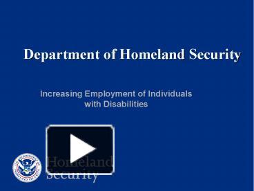Department of Homeland Security presentation | free to download