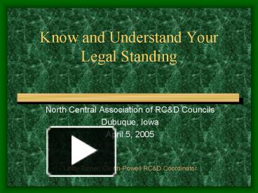 Know and Understand Your Legal Standing presentation | free to view