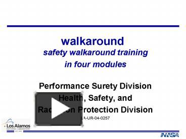 safety walkaround training presentation | free to view