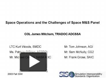 Space Operations presentation | free to view