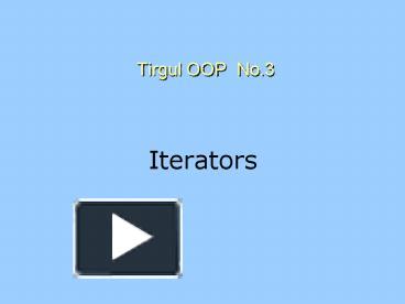 Tirgul OOP No.3 presentation | free to download