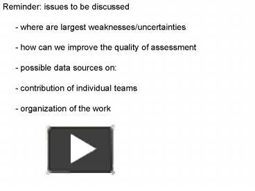 Reminder: issues to be discussed presentation | free to download