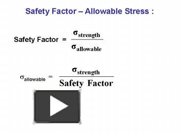 PPT – Safety Factor Allowable Stress : PowerPoint presentation | free ...