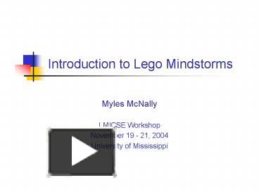 Introduction to Lego Mindstorms presentation | free to view