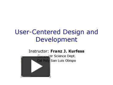 User-Centered Design and Development presentation | free to download