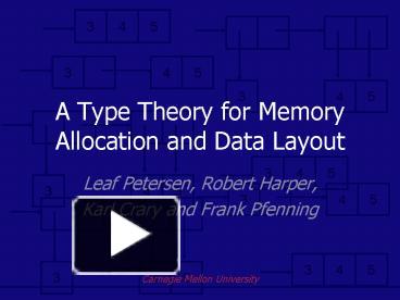 PPT – A Type Theory for Memory Allocation and Data Layout PowerPoint ...