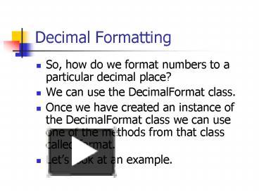 PPT – Decimal Formatting PowerPoint presentation | free to download ...