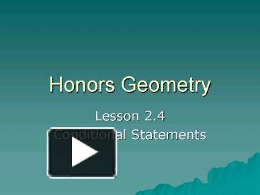 PPT – Honors Geometry PowerPoint presentation | free to view - id ...