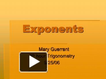 PPT – Exponents PowerPoint presentation | free to view - id: 27454d-ZDc1Z