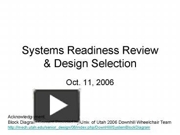 PPT – Systems Readiness Review PowerPoint presentation | free to view ...