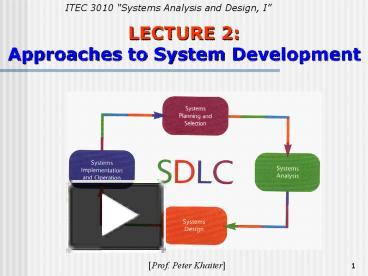 PPT – LECTURE 2: Approaches to System Development PowerPoint ...