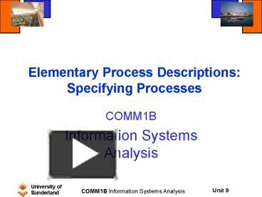 PPT – Elementary Process Descriptions: Specifying Processes PowerPoint ...