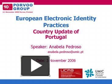 PPT – European Electronic Identity Practices PowerPoint presentation ...