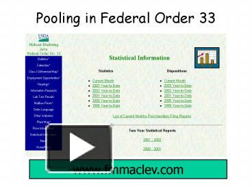 Pooling in Federal Order 33 presentation | free to view