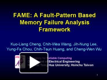 FAME: A FaultPattern Based Memory Failure Analysis Framework ...