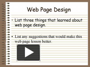 PPT – Web Page Design PowerPoint presentation | free to view - id ...