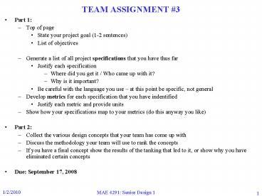 TEAM ASSIGNMENT presentation | free to download