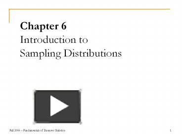 Chapter 6 Introduction to Sampling Distributions presentation | free to ...