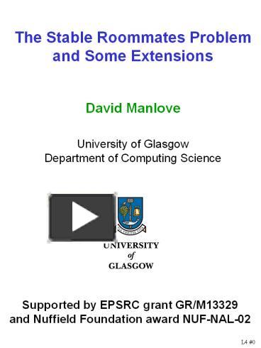 The Stable Roommates Problem presentation | free to download