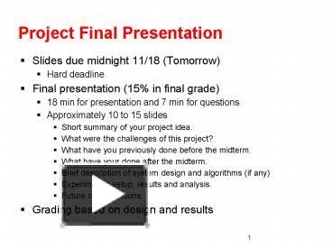 Project Final Presentation presentation | free to download