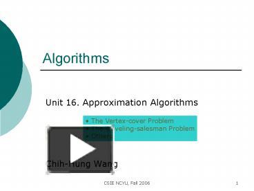 PPT – Algorithms PowerPoint presentation | free to view - id: 2756f0-OGYzO