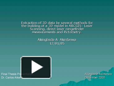 PPT – Extraction of 3D data by several methods for the building of a 3D ...