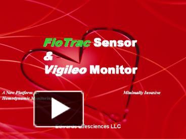 FloTrac Vigileo Training presentation | free to view