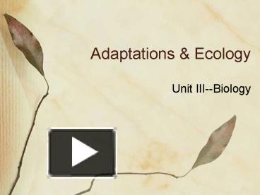 PPT – Adaptations PowerPoint presentation | free to view - id: 2761b1-MjBjZ