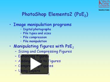 PPT – PhotoShop Elements2 (PsE2) PowerPoint presentation | free to view ...