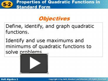 PPT – Define, identify, and graph quadratic functions' PowerPoint ...