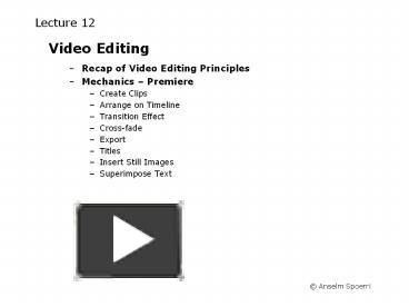 Video Editing presentation | free to view