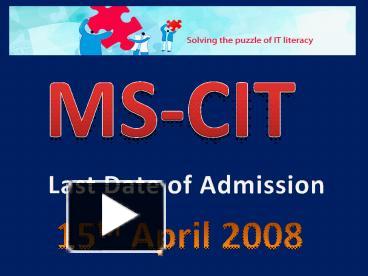 MSCIT presentation | free to view