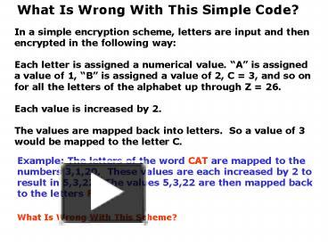 PPT – A Very Simple Encryption Scheme PowerPoint presentation | free to ...