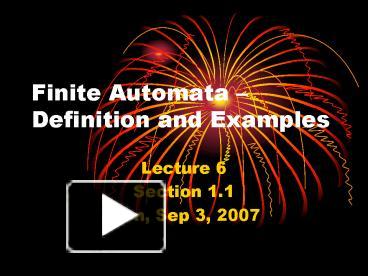 Finite Automata Definition and Examples presentation | free to view