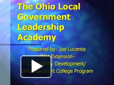 PPT – The Ohio Local Government Leadership Academy PowerPoint ...
