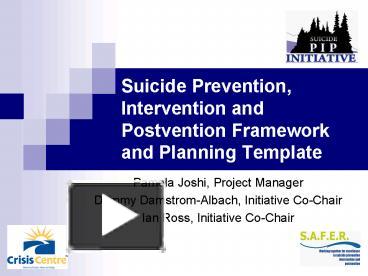 PPT – Suicide Prevention, Intervention and Postvention Framework and ...