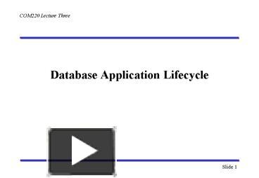 PPT – Database Application Lifecycle PowerPoint presentation | free to ...