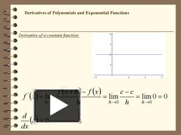 Derivatives of Polynomials and Exponential Functions presentation ...