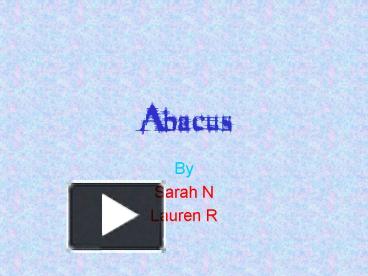 Abacus presentation | free to view