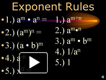 PPT – Exponent Rules PowerPoint presentation | free to view - id ...