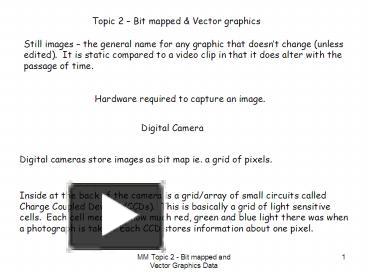 Topic 2 Bit mapped presentation | free to view