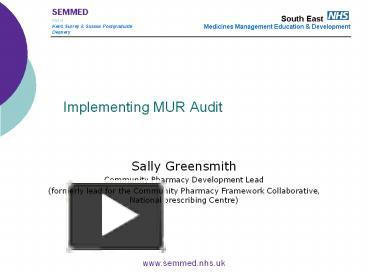 PPT – Implementing MUR Audit PowerPoint presentation | free to view ...