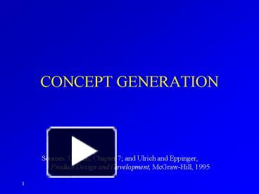 PPT – CONCEPT GENERATION PowerPoint presentation | free to view - id ...