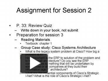 PPT – Assignment for Session 2 PowerPoint presentation | free to ...