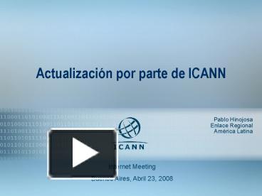 PPT – Actualizacin por parte de ICANN PowerPoint presentation | free to ...